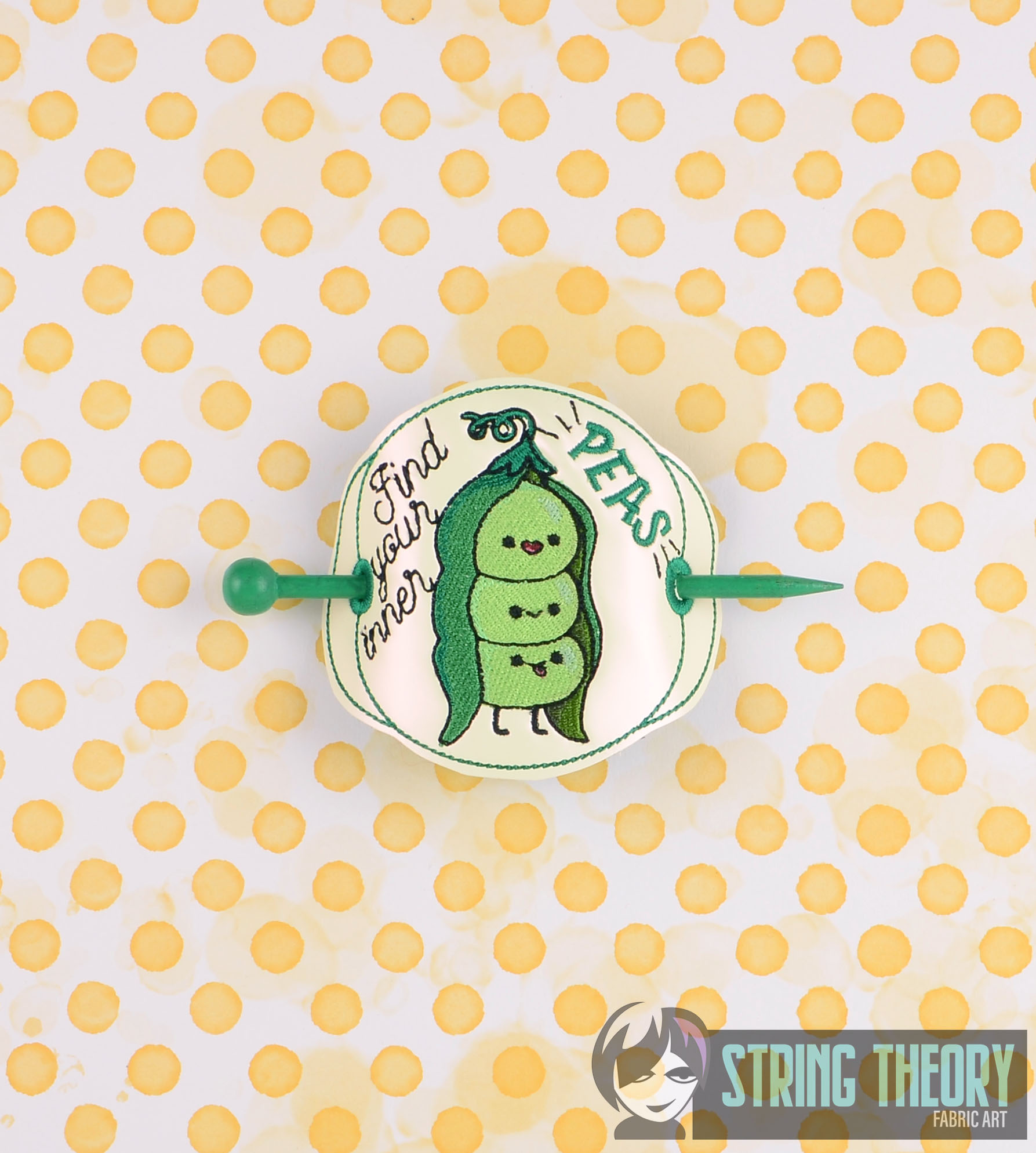 Find Your Inner Peas – String Theory Fabric Art