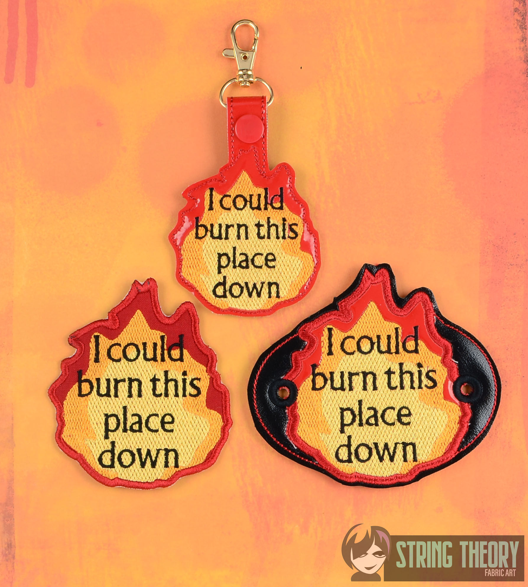 I Could Burn This Place Down – String Theory Fabric Art