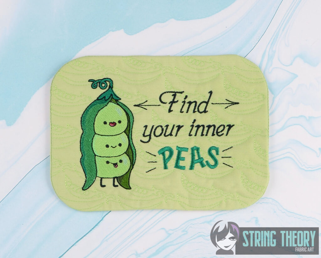 Find Your Inner Peas Mug Rug – String Theory Fabric Art