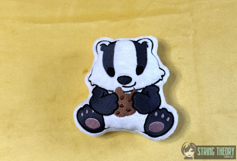 Spell Academy – Chibi Cookie Badger Stuffie – String Theory Fabric Art