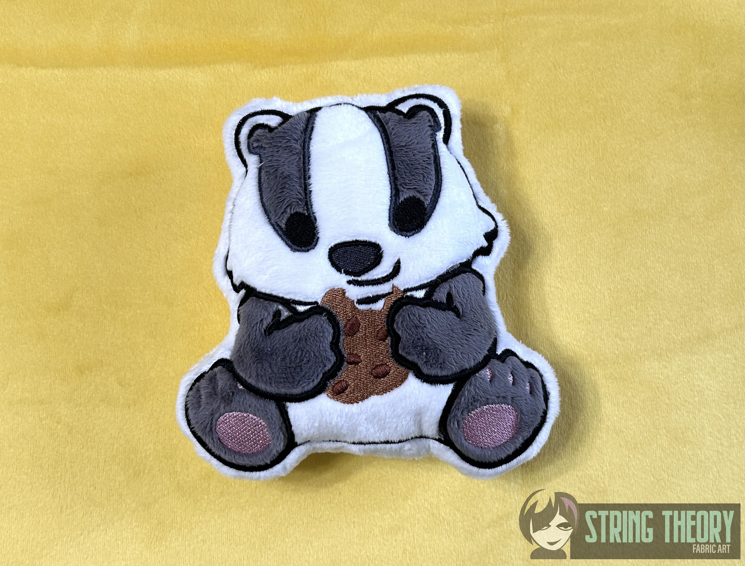 Spell Academy – Chibi Cookie Badger Stuffie – String Theory Fabric Art