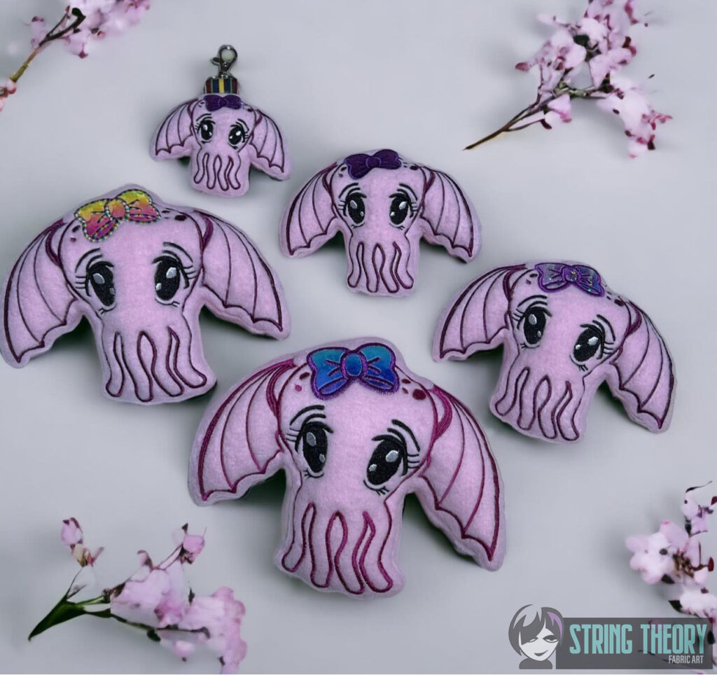Chibi Girl Cthulhu Stuffie – String Theory Fabric Art