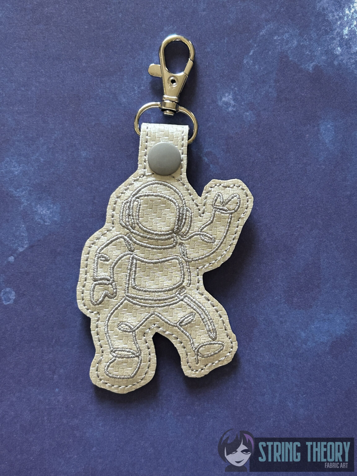 Continuous Line Astronaut Fob – String Theory Fabric Art