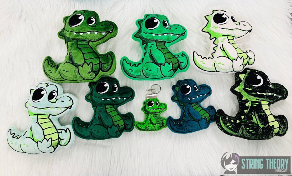 Chibi Alligator Stuffie – String Theory Fabric Art