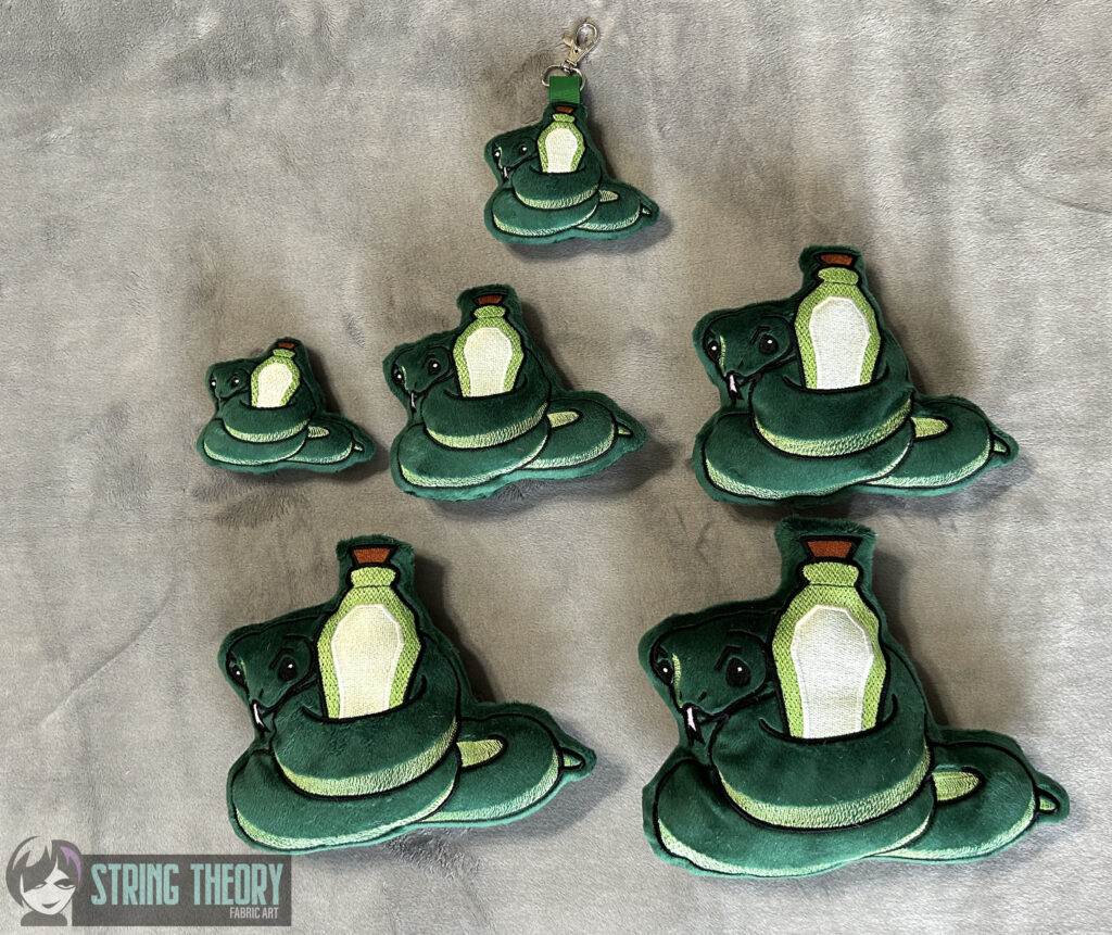 Spell Academy – Potion Snake Stuffie – String Theory Fabric Art