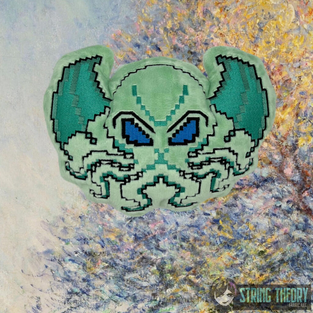 8 Bit Cthulhu Stuffie – String Theory Fabric Art