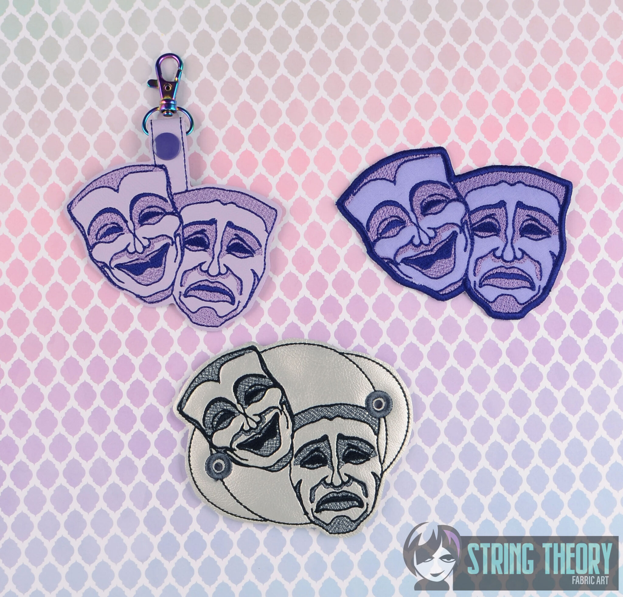 Theater Masks – String Theory Fabric Art