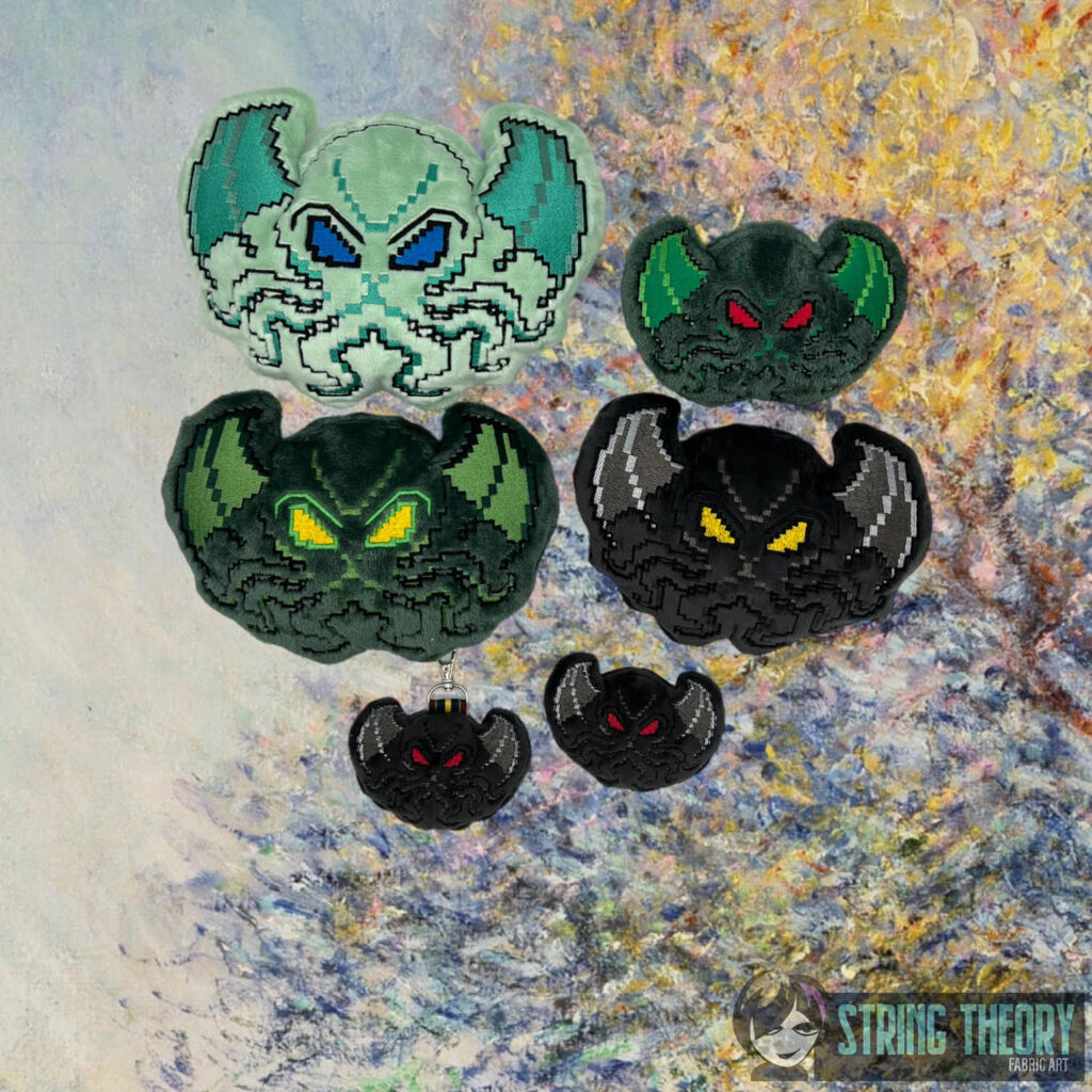 8 Bit Cthulhu Stuffie – String Theory Fabric Art