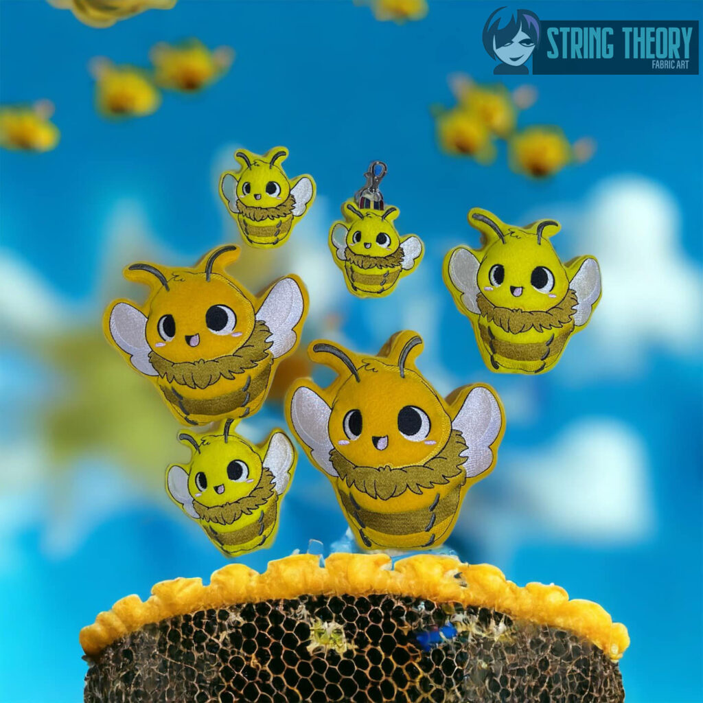 Chibi Bee Stuffie – String Theory Fabric Art