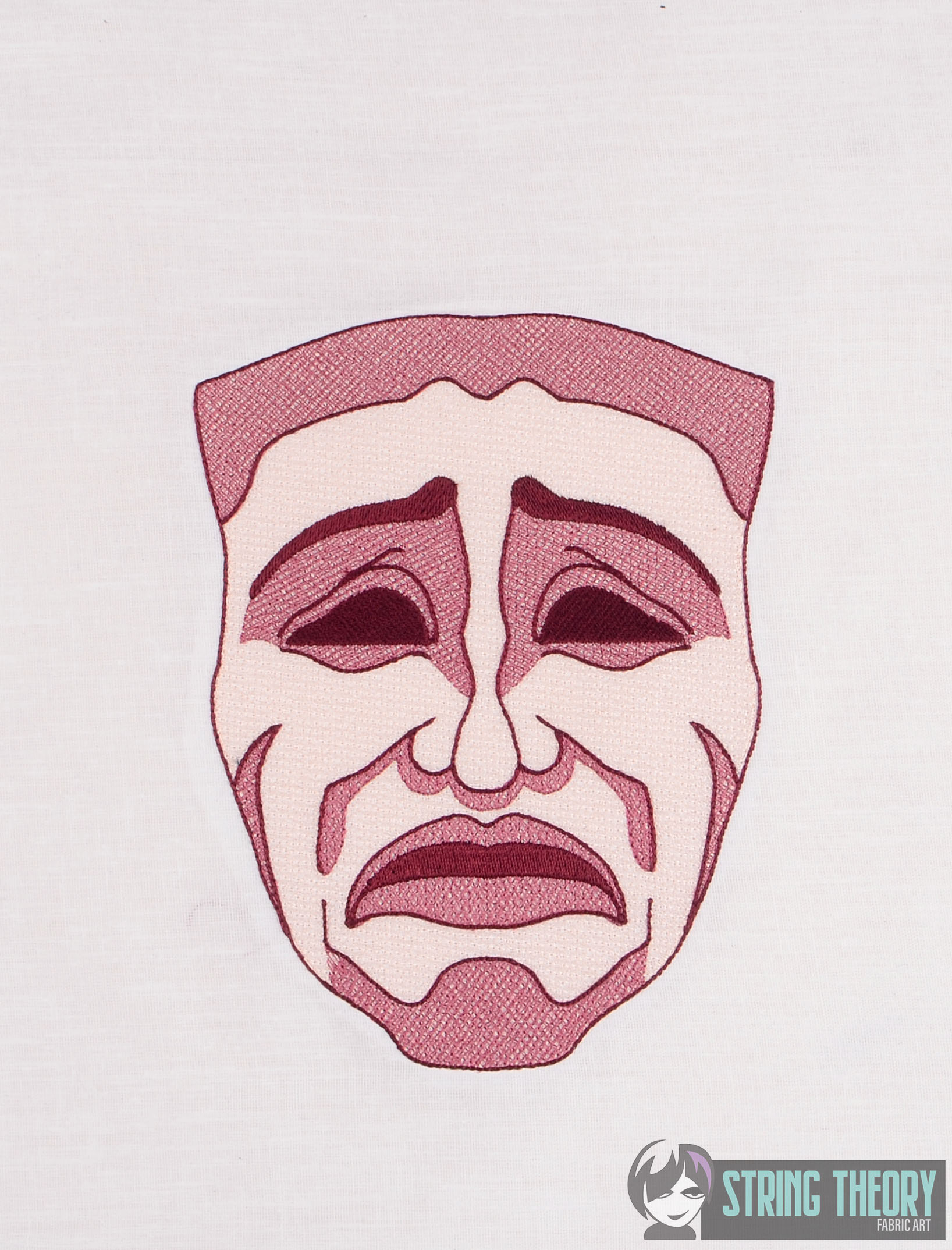 Tragedy Mask – String Theory Fabric Art