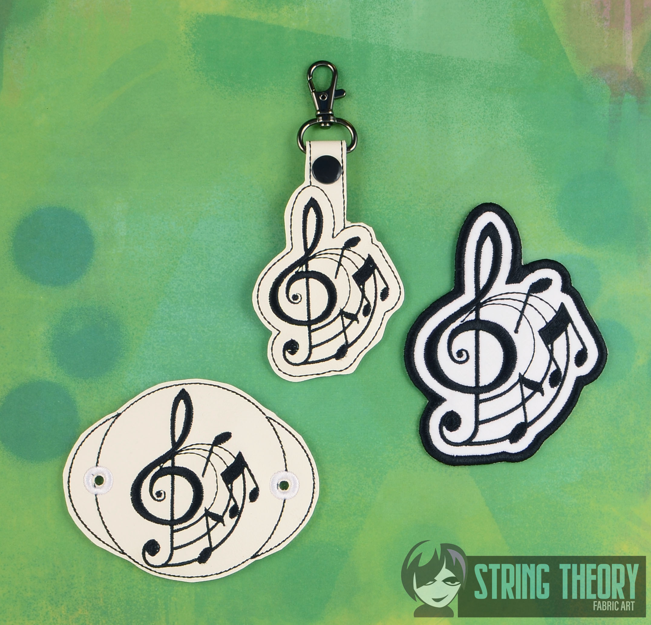 Decorative Treble Clef – String Theory Fabric Art
