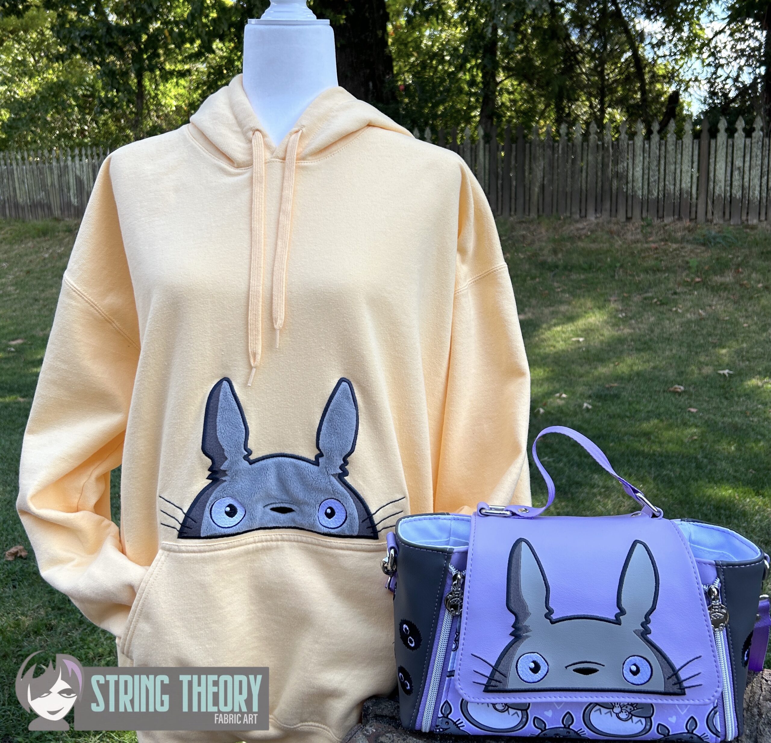 Furry Forest Spirit Peeker – String Theory Fabric Art