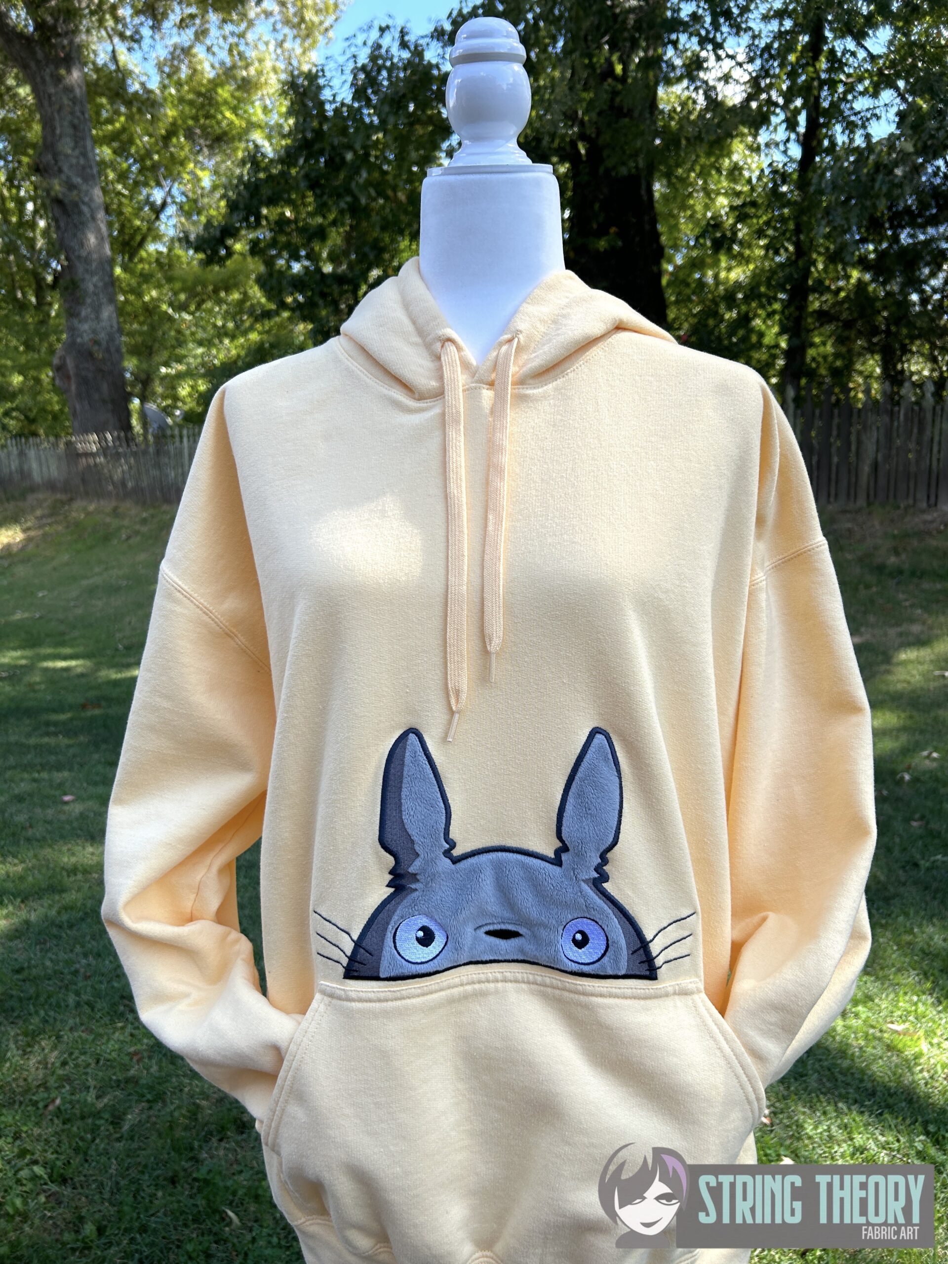 Furry Forest Spirit Peeker – String Theory Fabric Art