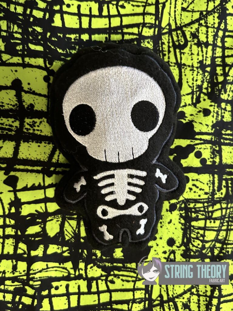 Chibi Skeleton Stuffie – String Theory Fabric Art