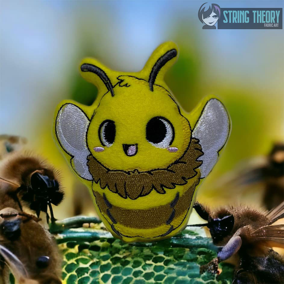 Chibi Bee Stuffie – String Theory Fabric Art