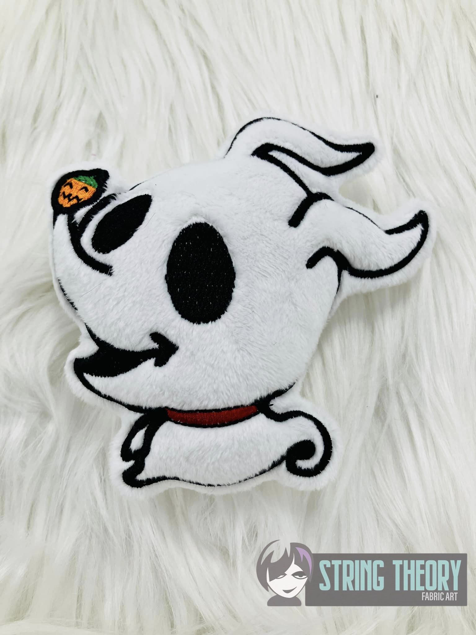 Chibi Ghost Dog Stuffie – String Theory Fabric Art