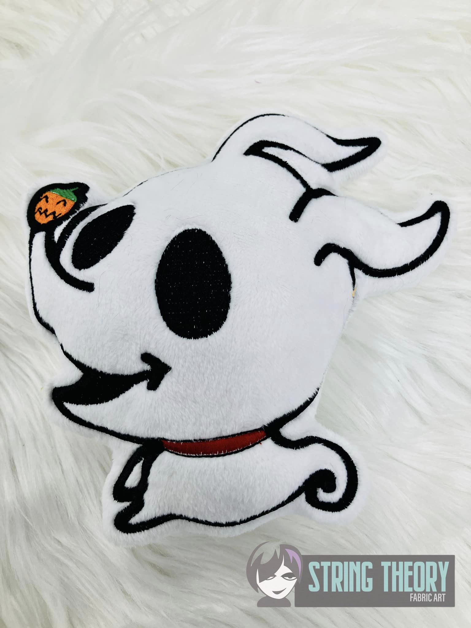 Chibi Ghost Dog Stuffie – String Theory Fabric Art