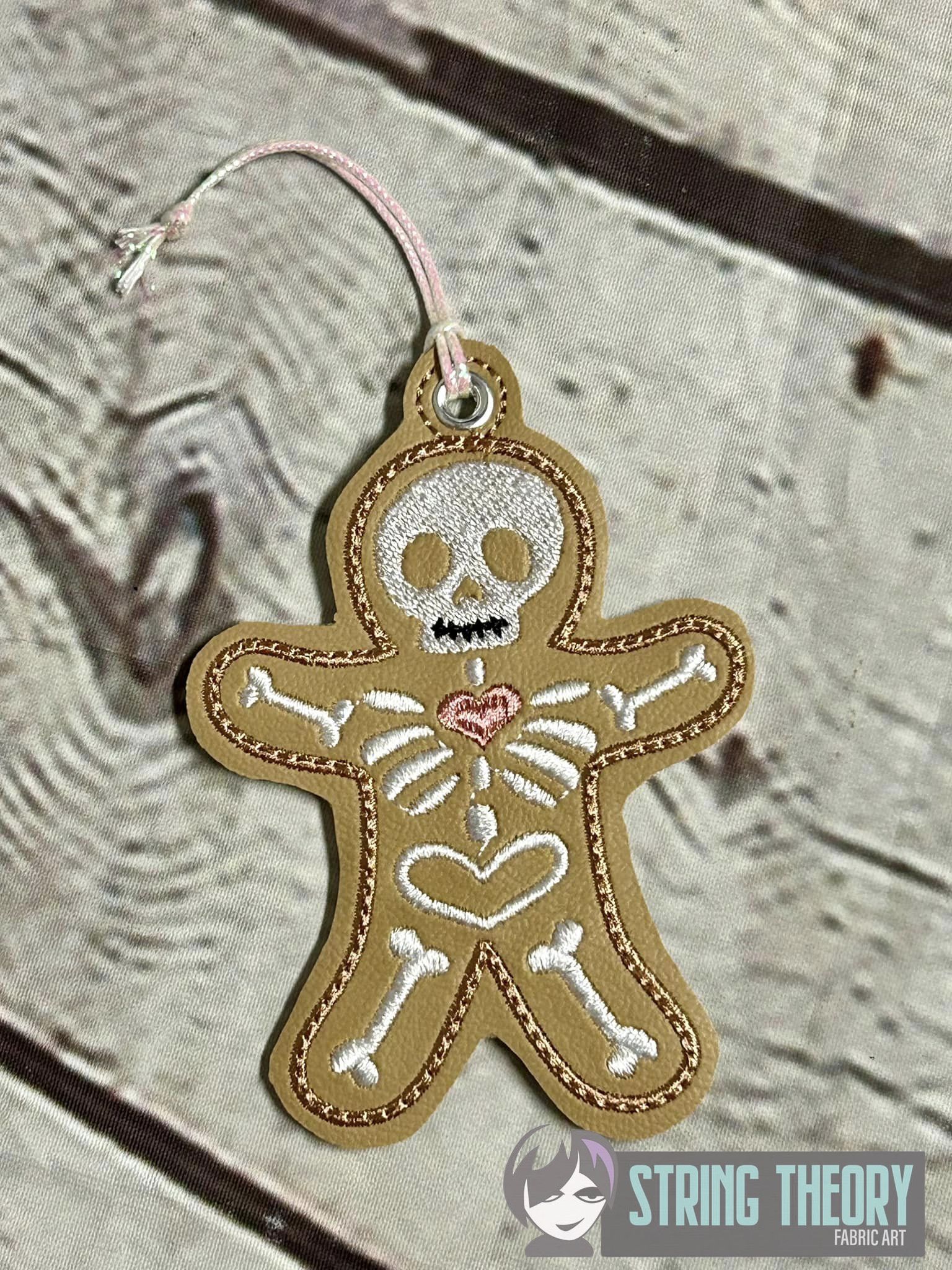 Gingerbread Skeleton Ornament – String Theory Fabric Art