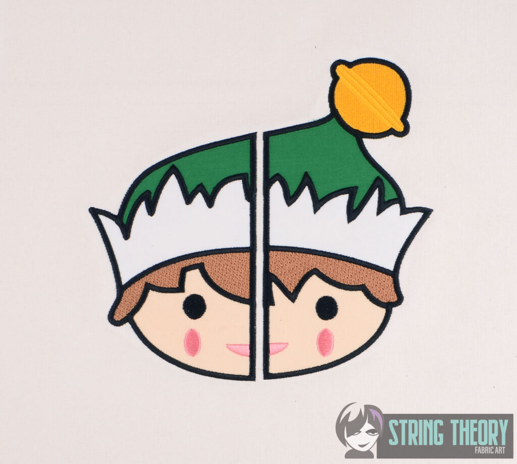 Chibi Elf Split – String Theory Fabric Art