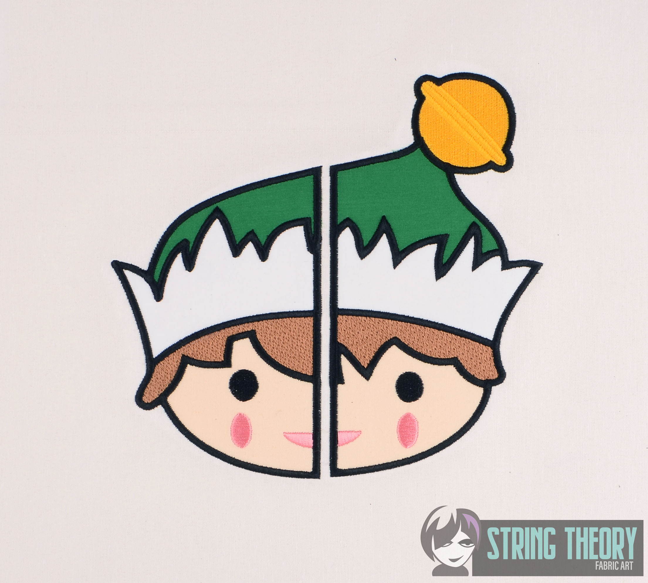 Chibi Elf Split – String Theory Fabric Art