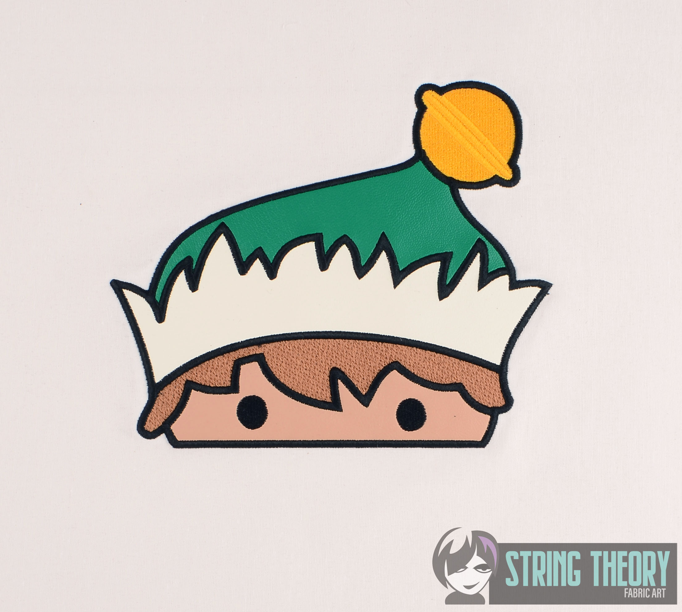 Chibi Elf Peeker – String Theory Fabric Art