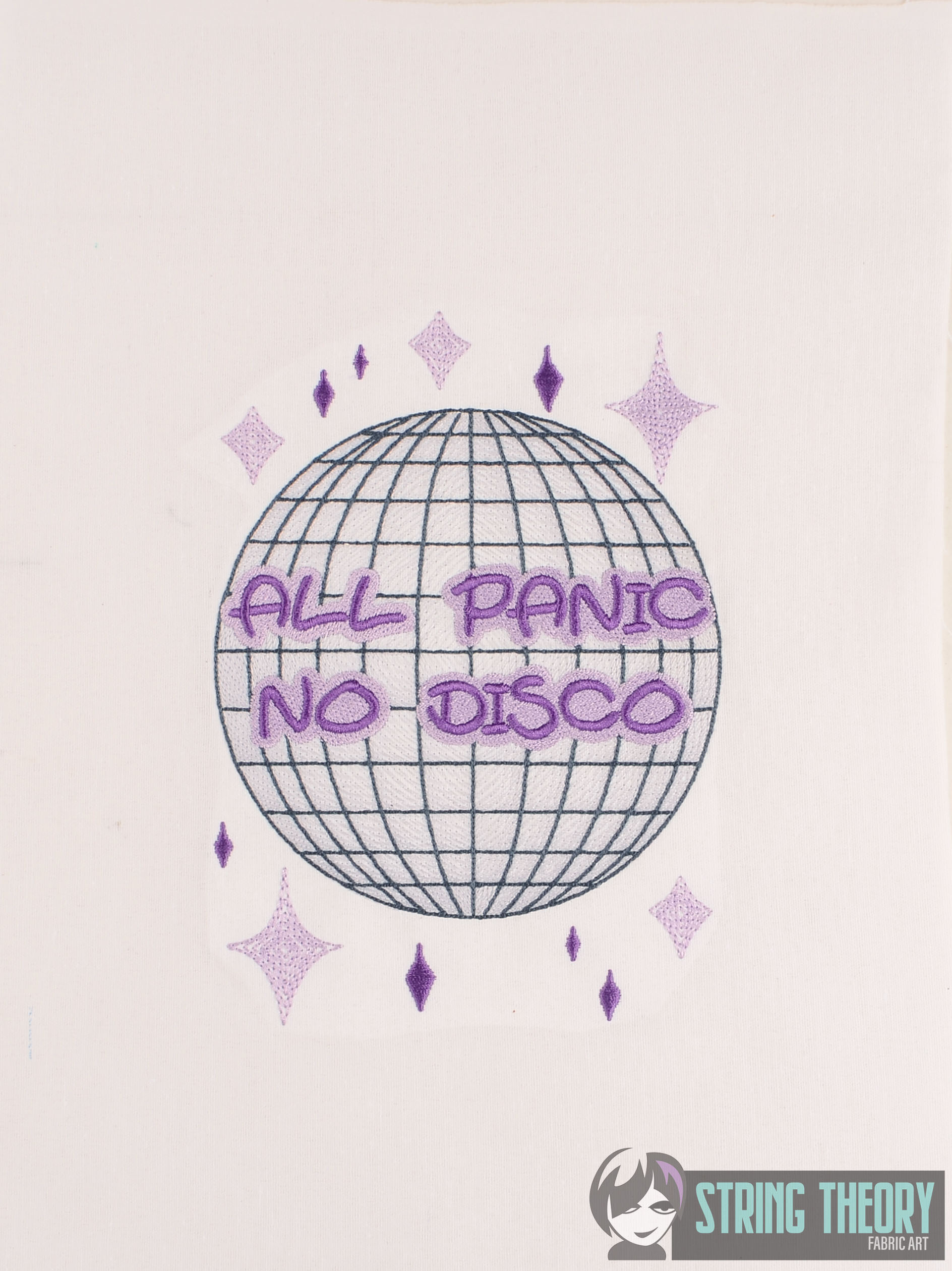 All Panic, No Disco – String Theory Fabric Art