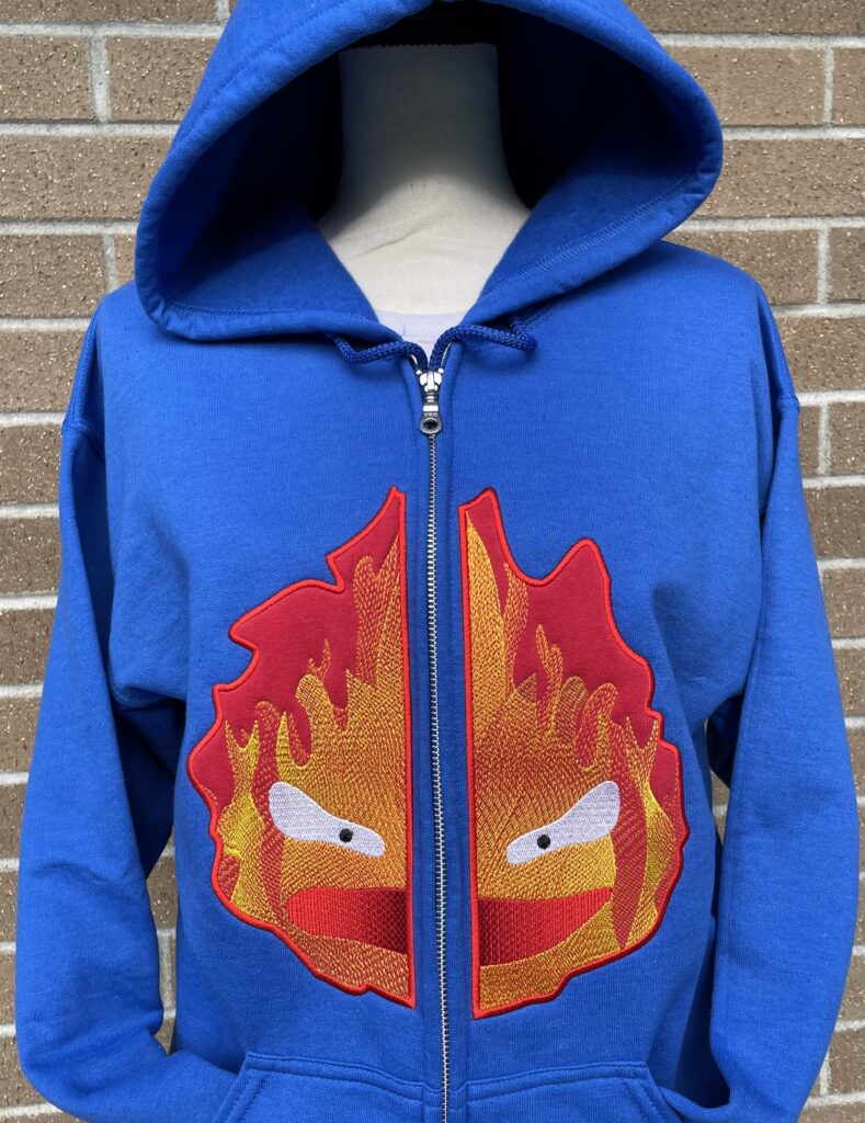 Angry Flame Split – String Theory Fabric Art
