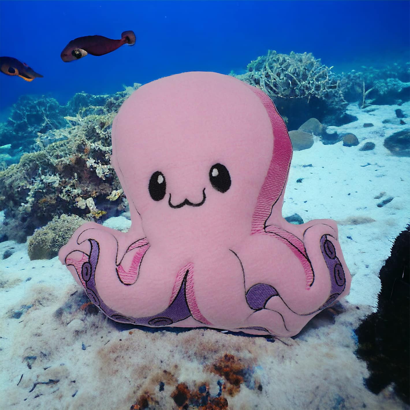 Chibi Octopus Stuffie – String Theory Fabric Art