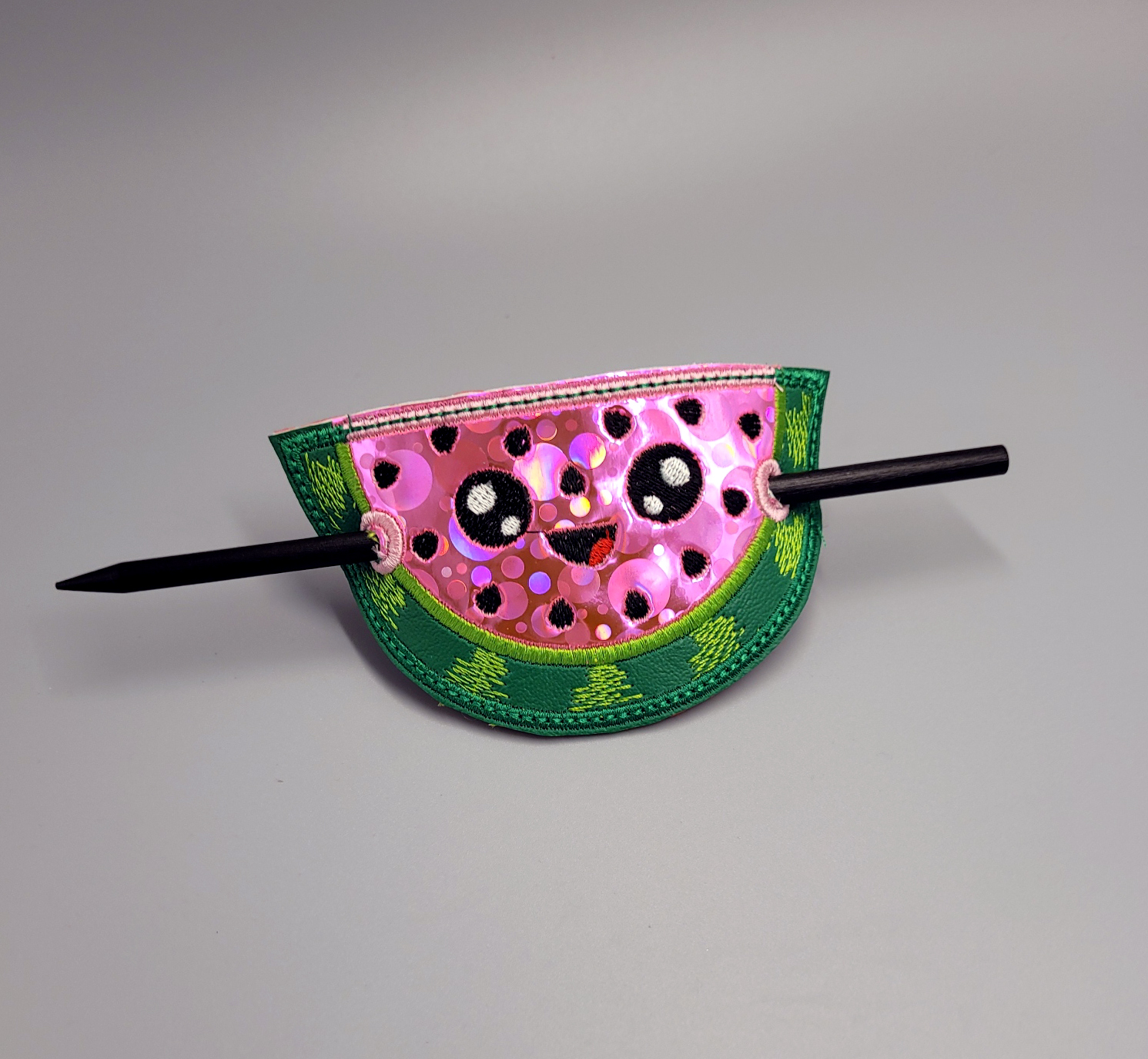 Kawaii Watermelon – String Theory Fabric Art