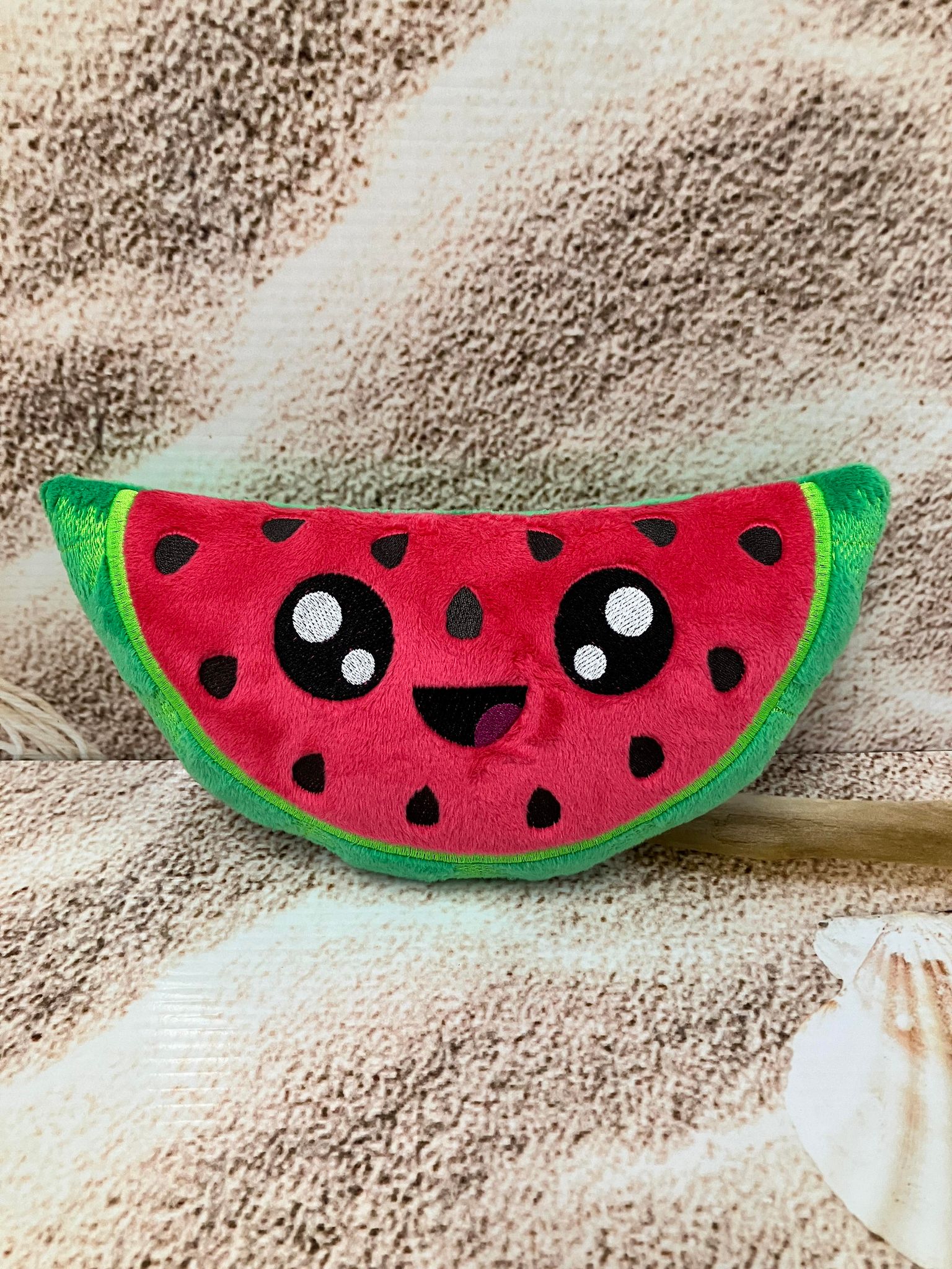Kawaii Watermelon Stuffie – String Theory Fabric Art