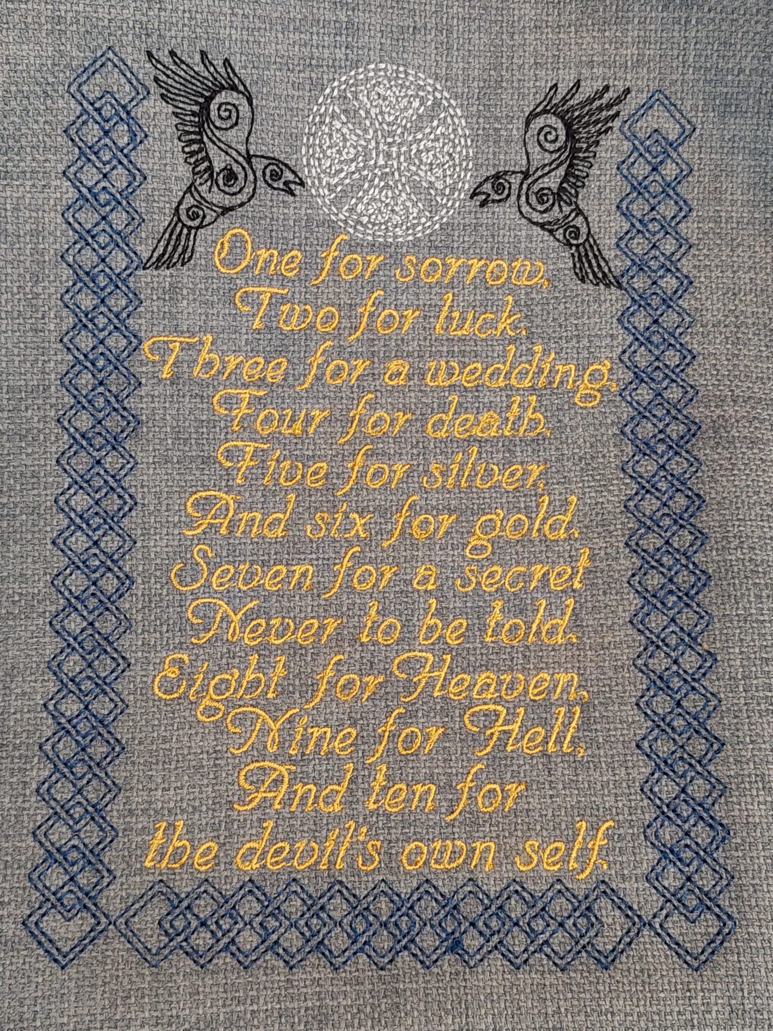 Counting Celtic Crows – String Theory Fabric Art
