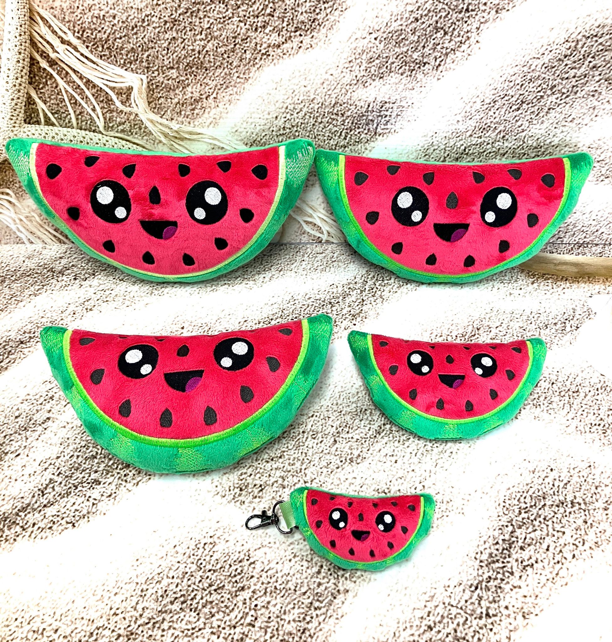 Kawaii Watermelon Stuffie – String Theory Fabric Art