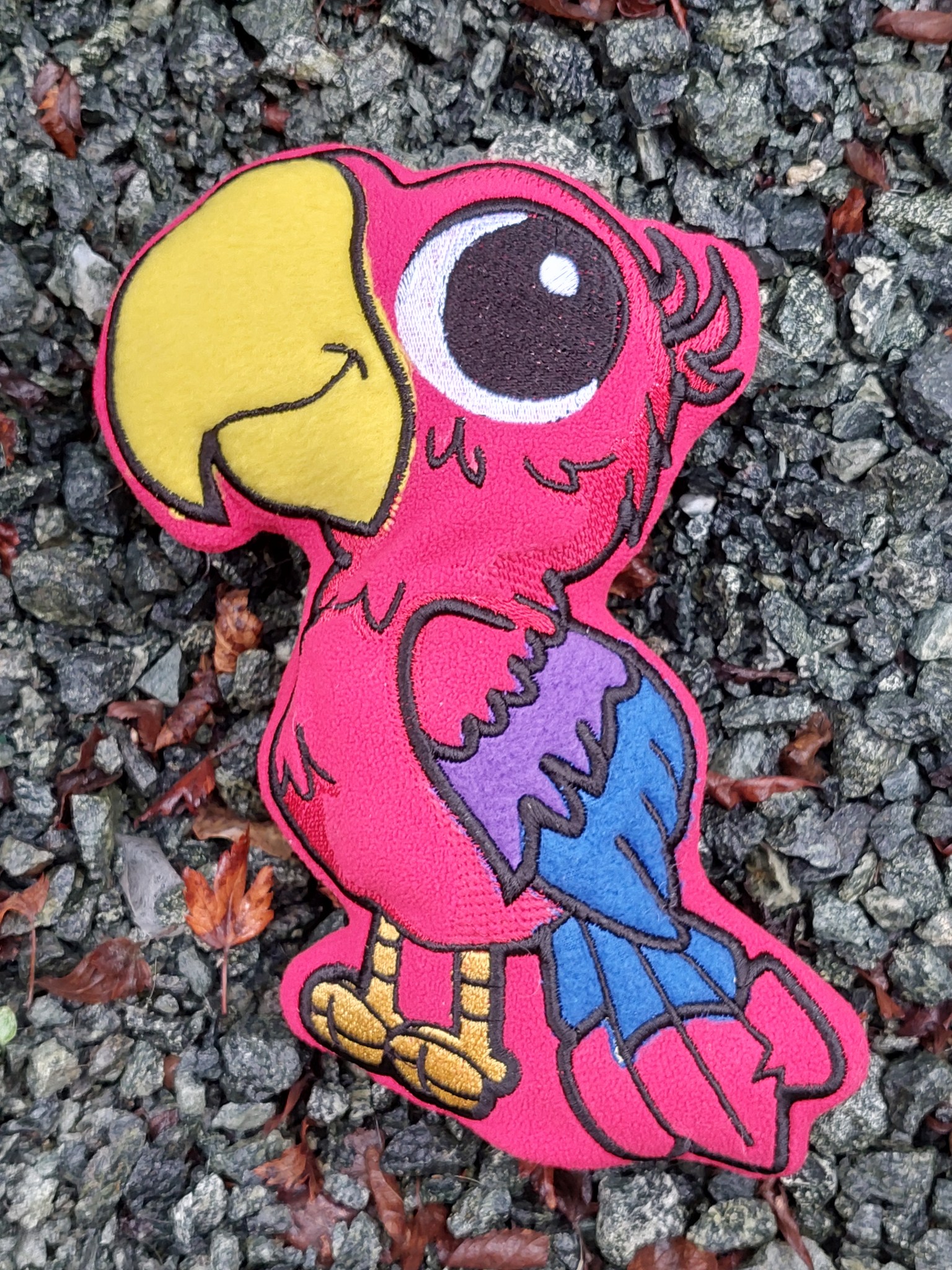 Chibi Parrot Stuffie – String Theory Fabric Art