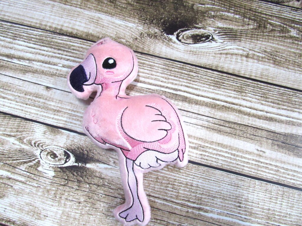 Chibi Flamingo Stuffie – String Theory Fabric Art