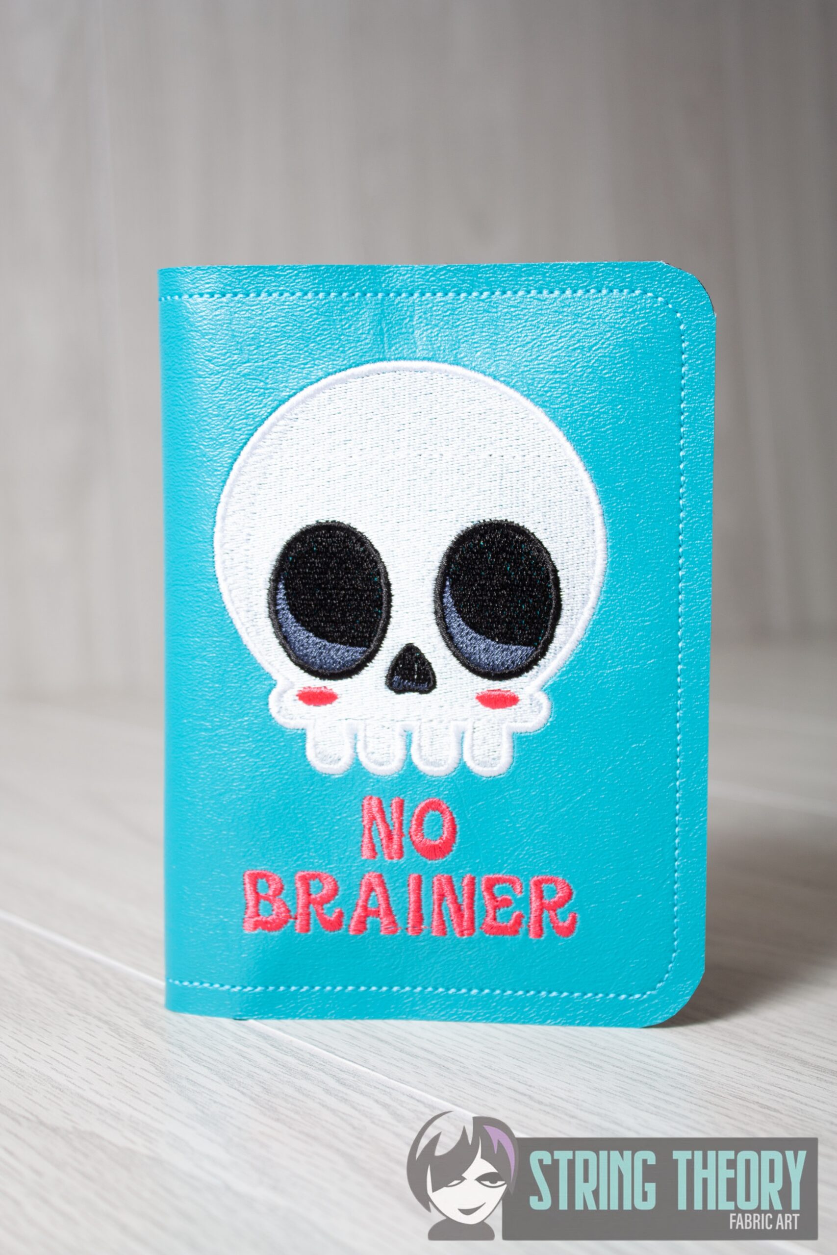 No Brainer Chibi Skull Notebook Cover – String Theory Fabric Art