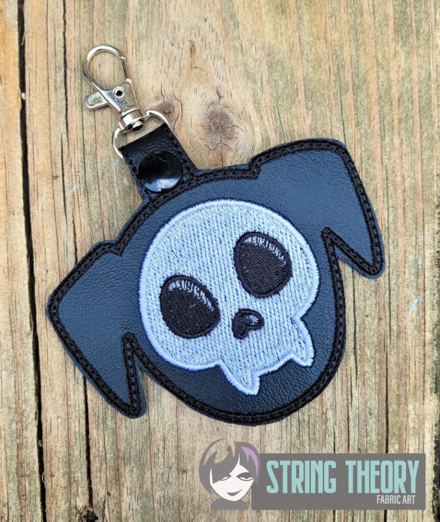 Chibi Skele Dog – String Theory Fabric Art